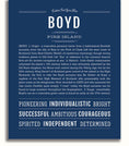 Boyd Personalized Name Meaning Art Prints – Name Stories