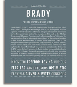 Brady | Name Art Print – Name Stories
