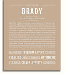 Brady | Name Art Print – Name Stories
