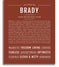 Brady | Name Art Print – Name Stories