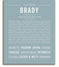 Brady Personalized Name Meaning Art Prints – Name Stories
