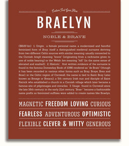 Braelyn | Name Art Print – Name Stories