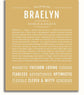 Braelyn Personalized Name Meaning Art Prints – Name Stories