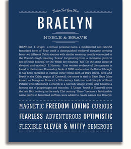 Braelyn | Name Art Print – Name Stories