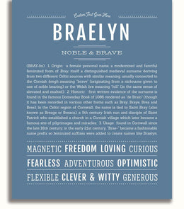 Braelyn | Name Art Print – Name Stories