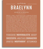 Braelynn Personalized Name Meaning Art Prints – Name Stories