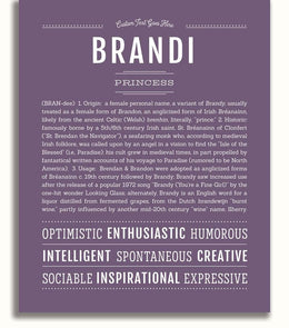 Brandi Personalized Name Meaning Art Prints – Name Stories