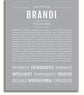 Brandi Personalized Name Meaning Art Prints – Name Stories