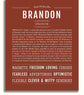 Brandon Personalized Name Meaning Art Prints – Name Stories