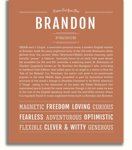Brandon | Name Art Print – Name Stories
