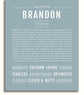 Brandon Personalized Name Meaning Art Prints – Name Stories