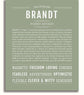 Brandt Personalized Name Meaning Art Prints – Name Stories