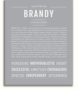 Brandy Personalized Name Meaning Art Prints – Name Stories