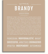 Brandy Personalized Name Meaning Art Prints – Name Stories