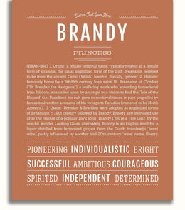 Brandy Personalized Name Meaning Art Prints – Name Stories