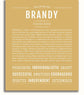 Brandy Personalized Name Meaning Art Prints – Name Stories