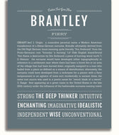 Brantley Personalized Name Meaning Art Prints – Name Stories