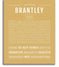 Brantley Personalized Name Meaning Art Prints – Name Stories