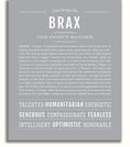 Brax Personalized Name Meaning Art Prints – Name Stories