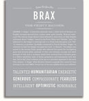Brax Personalized Name Meaning Art Prints – Name Stories