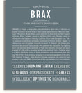 Brax Personalized Name Meaning Art Prints – Name Stories