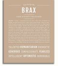 Brax Personalized Name Meaning Art Prints – Name Stories