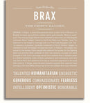 Brax Personalized Name Meaning Art Prints – Name Stories