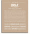 Brax Personalized Name Meaning Art Prints – Name Stories