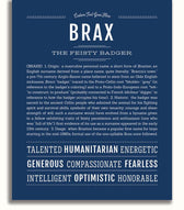 Brax Personalized Name Meaning Art Prints – Name Stories