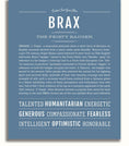 Brax Personalized Name Meaning Art Prints – Name Stories