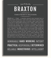 Braxton | Name Art Print – Name Stories