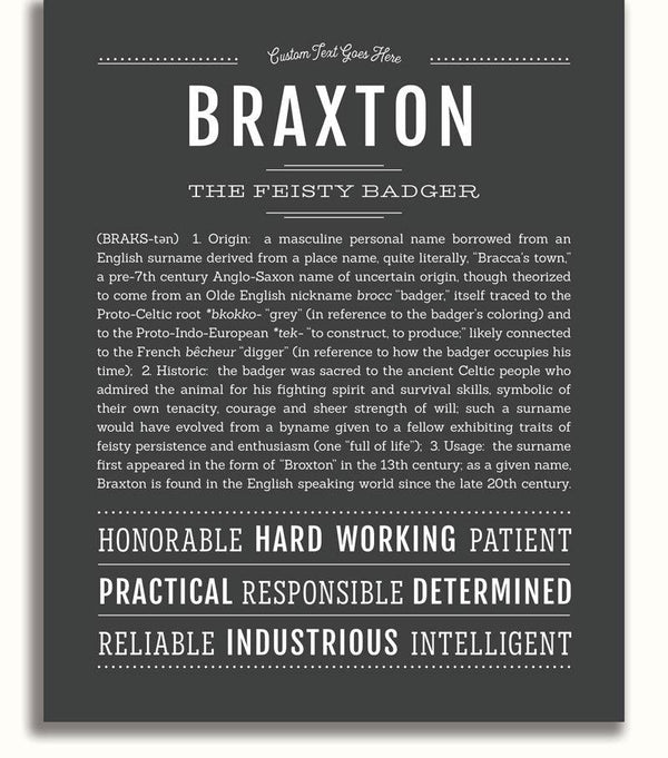 Braxton | Name Art Print - Personalized Custom Gifts – Name Stories