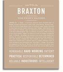 Braxton | Name Art Print – Name Stories