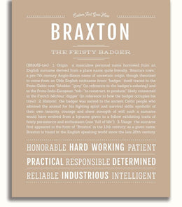 Braxton | Name Art Print – Name Stories