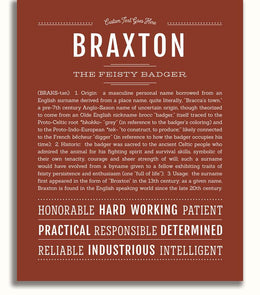 Braxton | Name Art Print – Name Stories