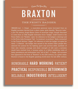 Braxton | Name Art Print – Name Stories
