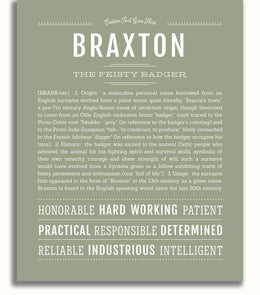 Braxton | Name Art Print – Name Stories