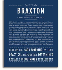 Braxton | Name Art Print – Name Stories