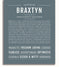 Braxtyn (female) | Name Art Print – Name Stories