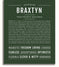 Braxtyn (female) | Name Art Print – Name Stories