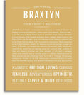 Braxtyn (male) | Name Art Print – Name Stories
