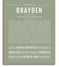Brayden | Name Art Print – Name Stories