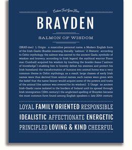 Brayden | Name Art Print – Name Stories
