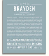 Brayden | Name Art Print – Name Stories