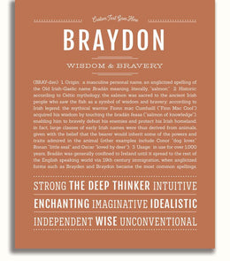 Braydon | Name Art Print – Name Stories