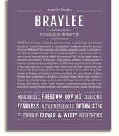 Braylee | Name Art Print – Name Stories