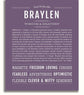 Braylen Personalized Name Meaning Art Prints – Name Stories