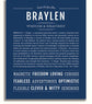 Braylen Personalized Name Meaning Art Prints – Name Stories