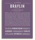 Braylin | Name Art Print – Name Stories
