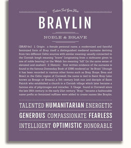 Braylin | Name Art Print – Name Stories